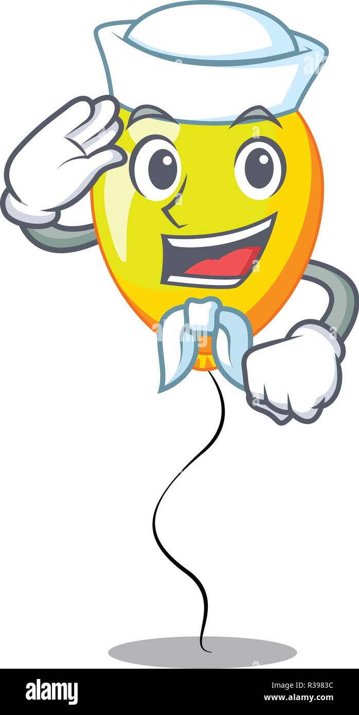 Sailor yellow balloon cartoon in shape illustration Stock Vector Image ...