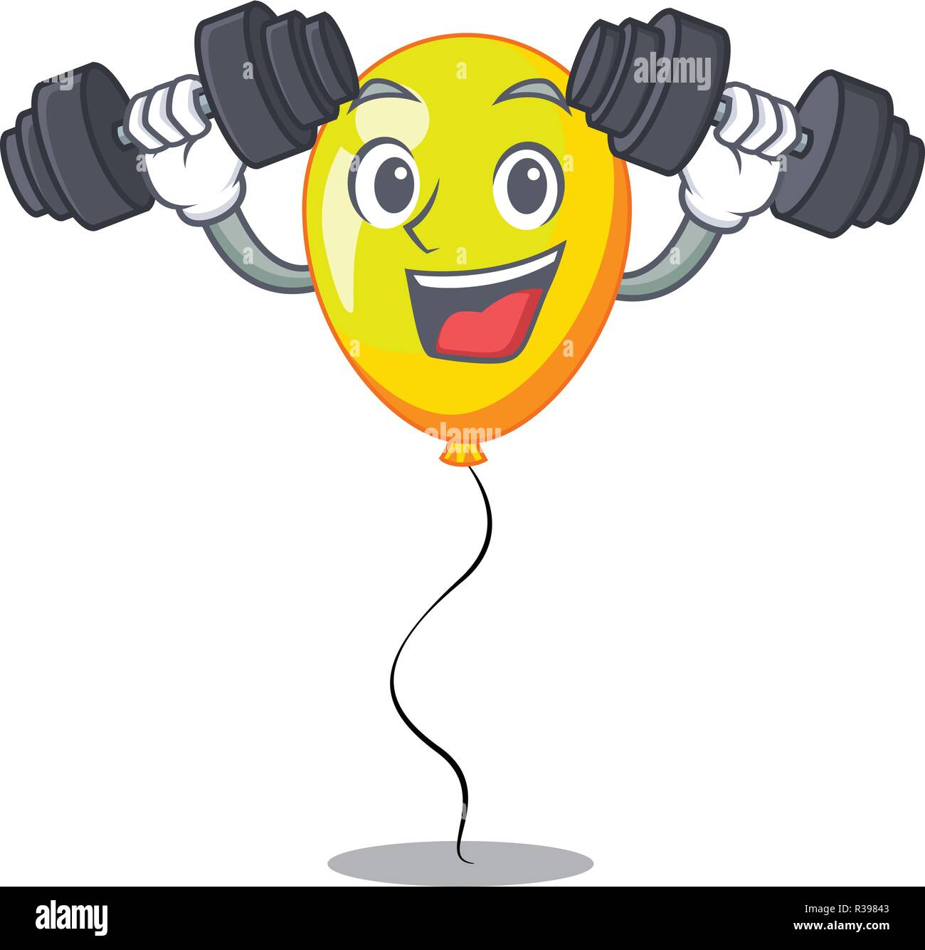 Fitness yellow balloon cartoon in shape illustration Stock Vector Image ...