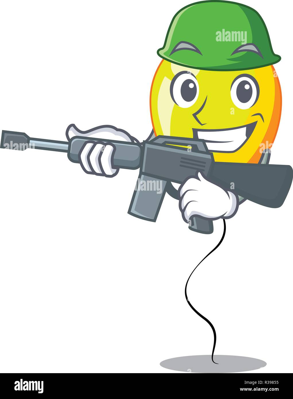Army yellow balloon cartoon in shape illustration Stock Vector Image ...