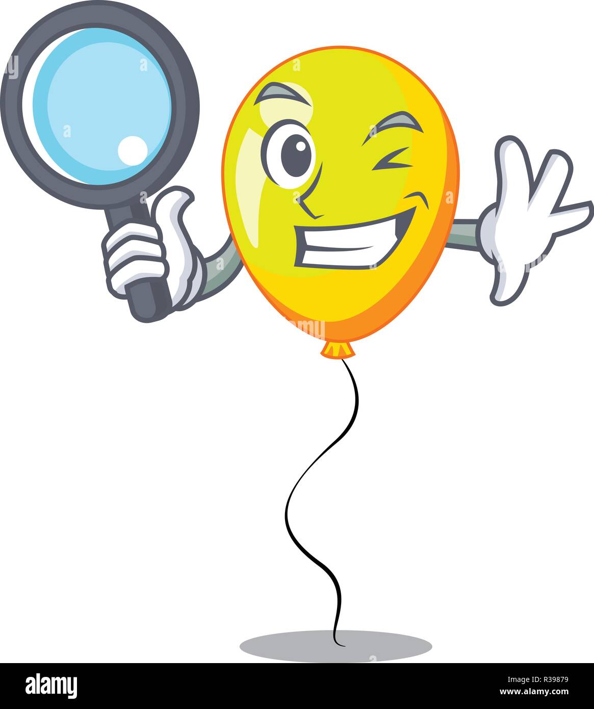 Detective yellow balloon air in flying cartoon Stock Vector Image & Art ...