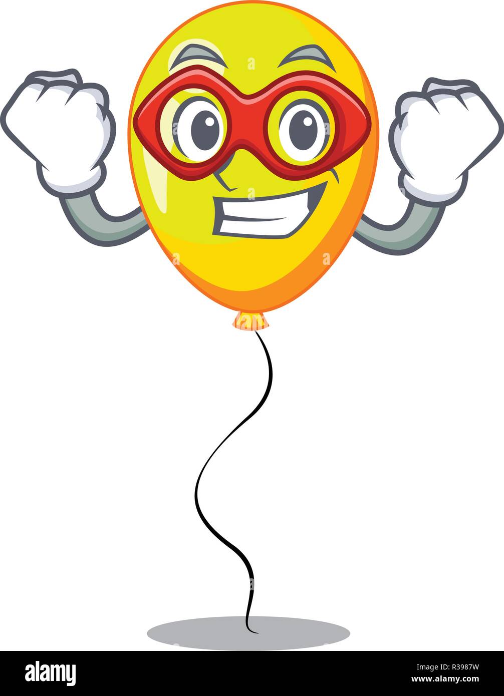 Super hero yellow balloon air in flying cartoon Stock Vector Image ...