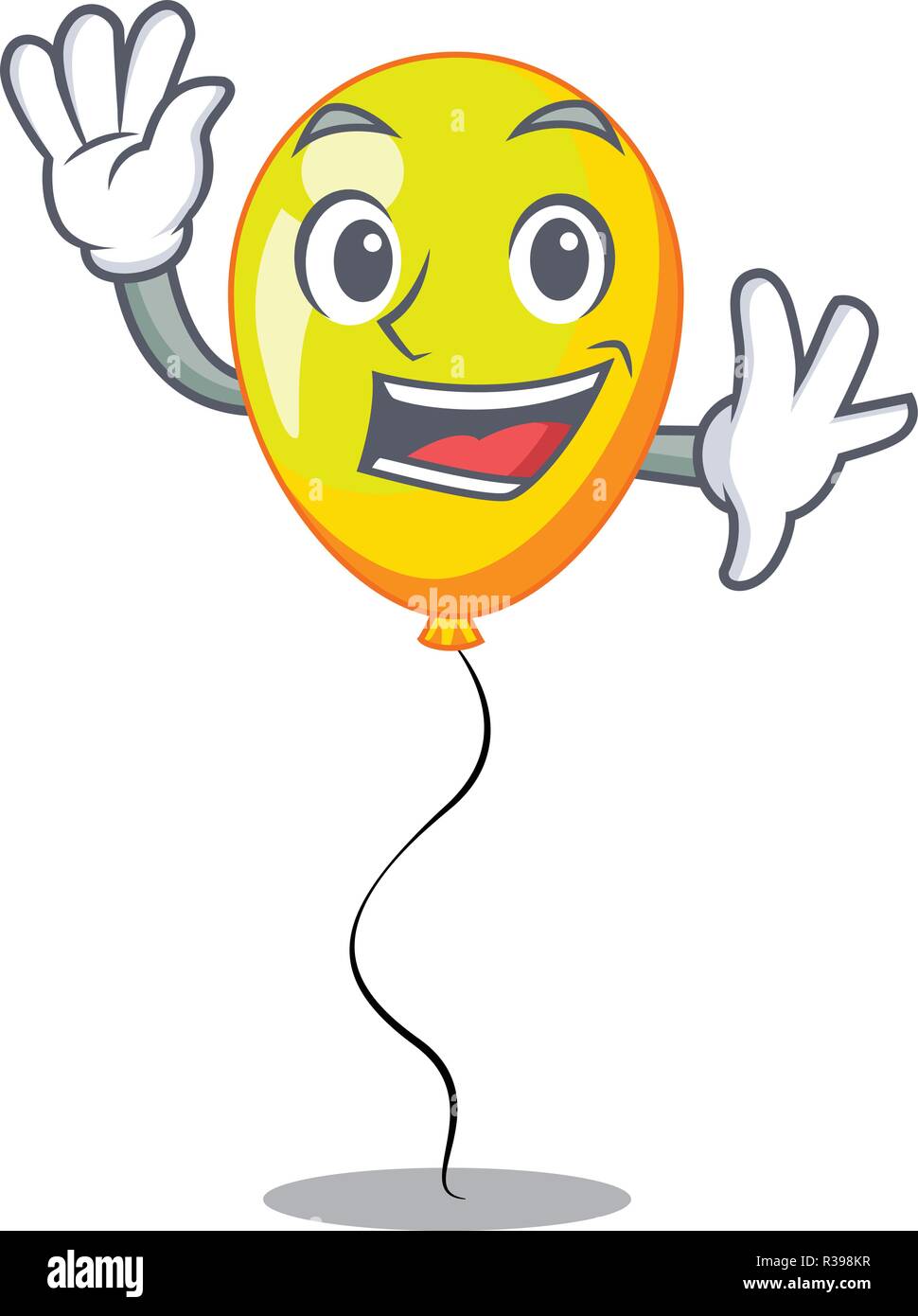 Waving yellow balloon air in flying cartoon Stock Vector Image & Art ...