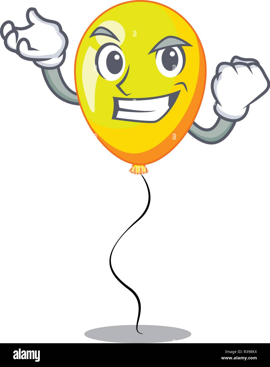 Successful yellow balloon air in flying cartoon Stock Vector Image ...