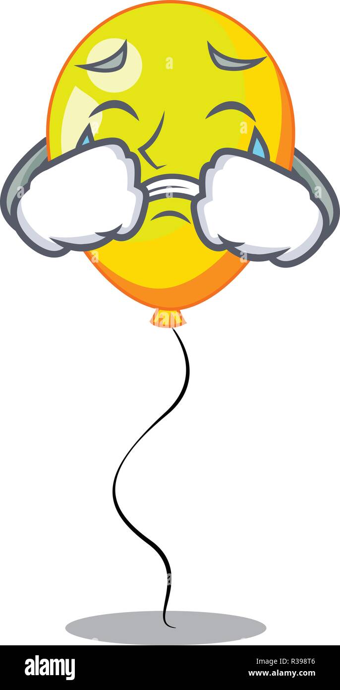 Crying character yellow balloon ticket on holiday Stock Vector Image ...