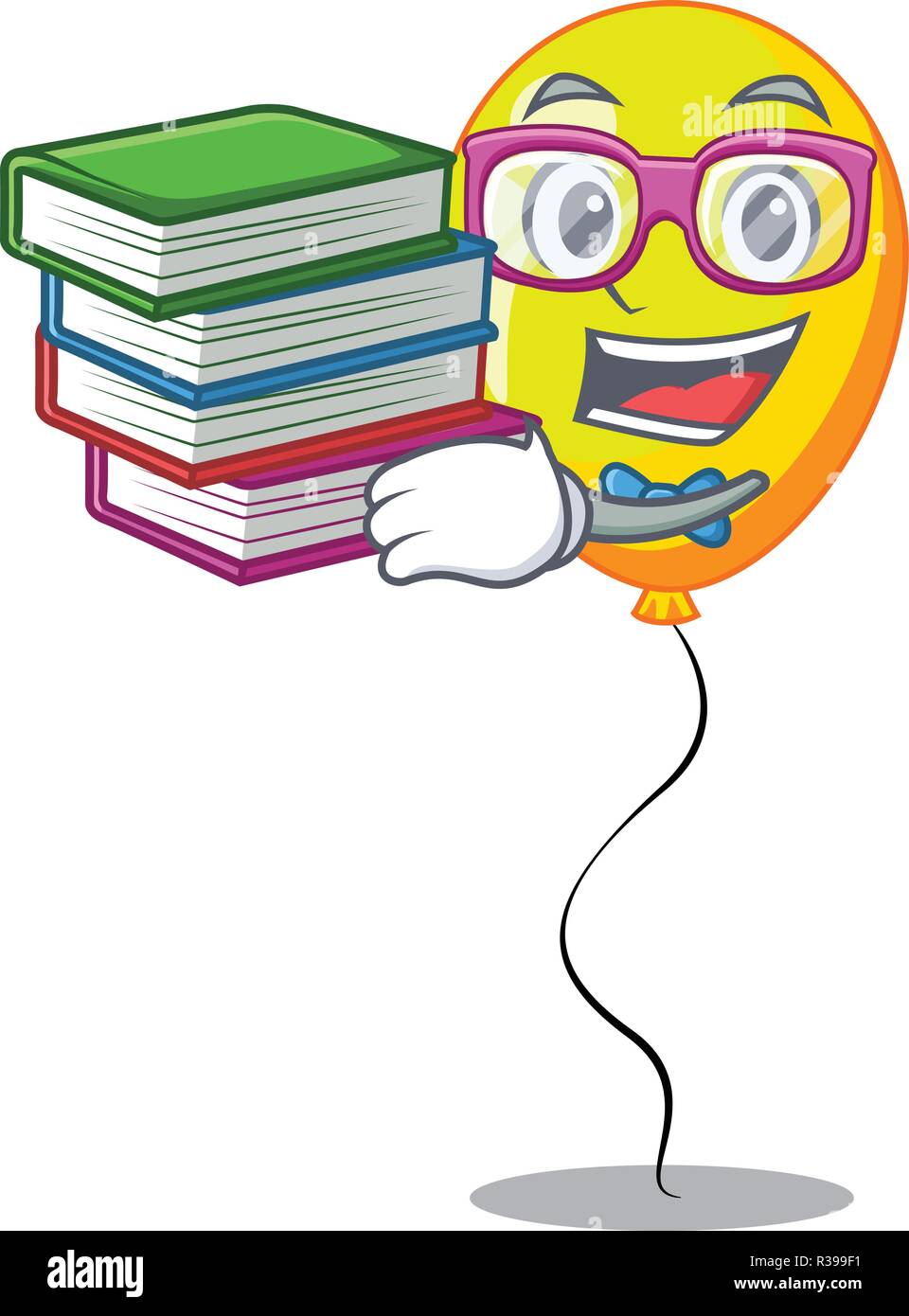 Happy student on yellow Stock Vector Images - Alamy