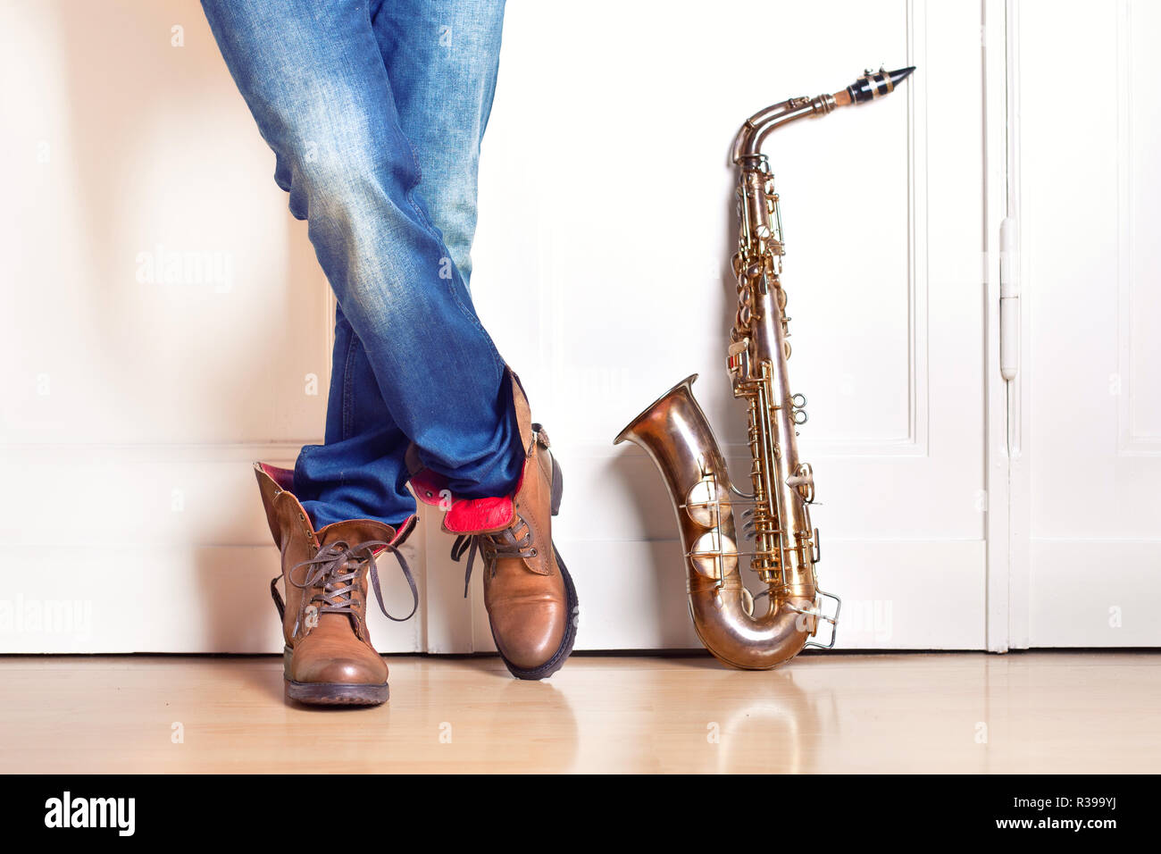 saxophone with instrument Stock Photo - Alamy