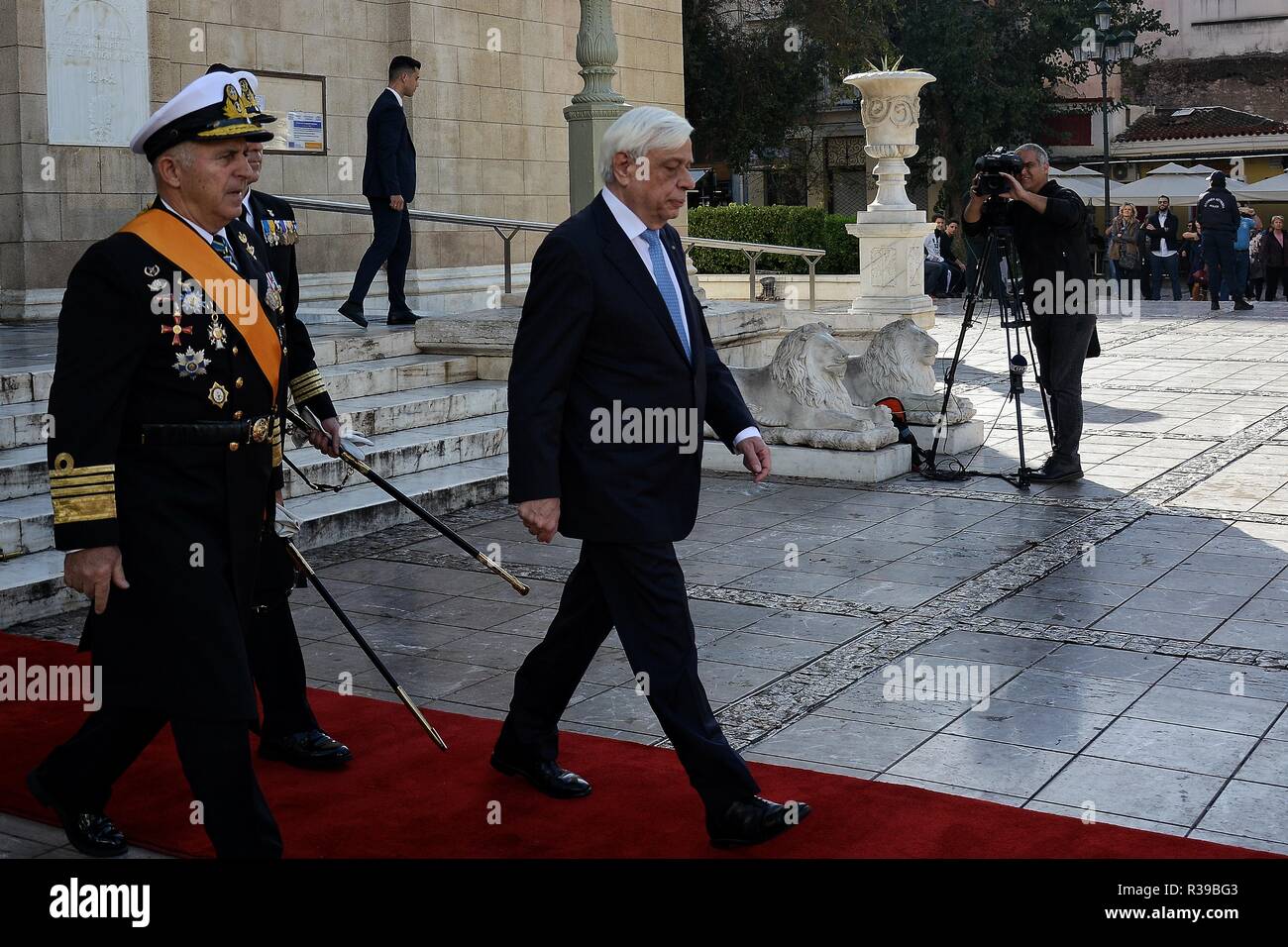 President of Greek Republic Prokopis Pavlopoulos seen departing from ...
