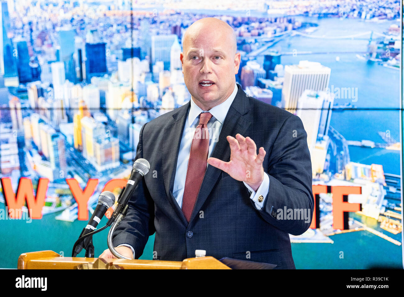 Acting Attorney General Matthew Whitaker seen speaking at the Joint ...