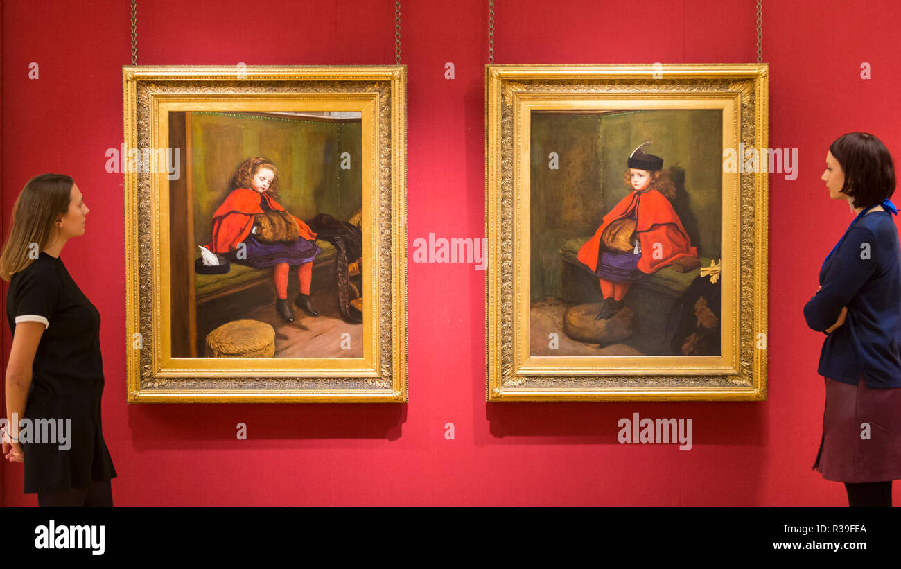 London, UK. 22nd November, 2018. Staff members view (L to R) "My Second ...