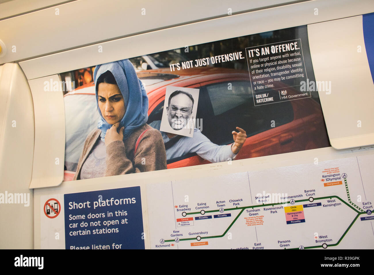 London UK. 22nd November 2018. A poster on the London Underground as ...