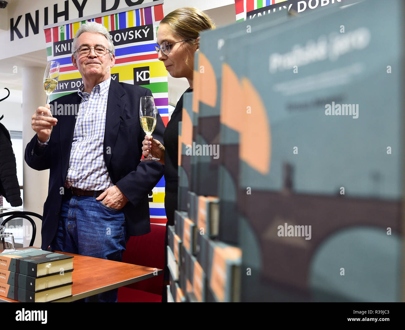 Prague, Czech Republic. 22nd Nov, 2018. Author Simon Mawer presents his ...