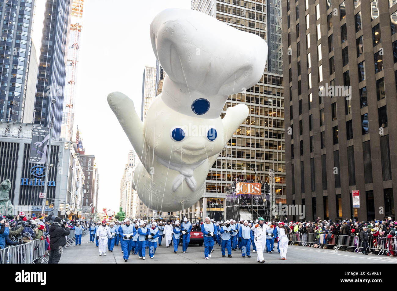 New York, New York, USA. 22nd Nov, 2018. The Pillsbury Doughboy balloon ...
