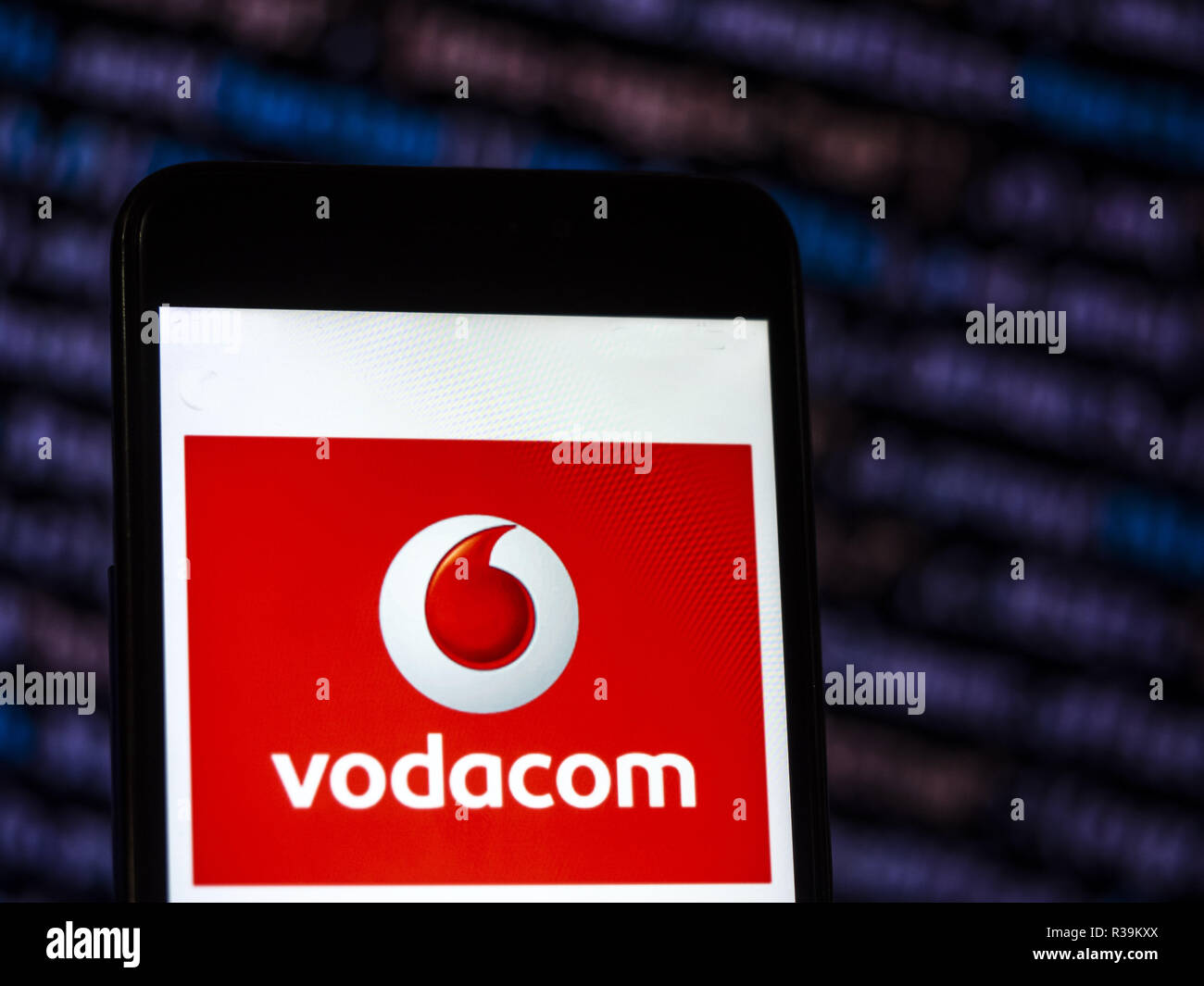 Kiev, Ukraine. 22nd Nov, 2018. Vodacom Mobile operator company logo ...