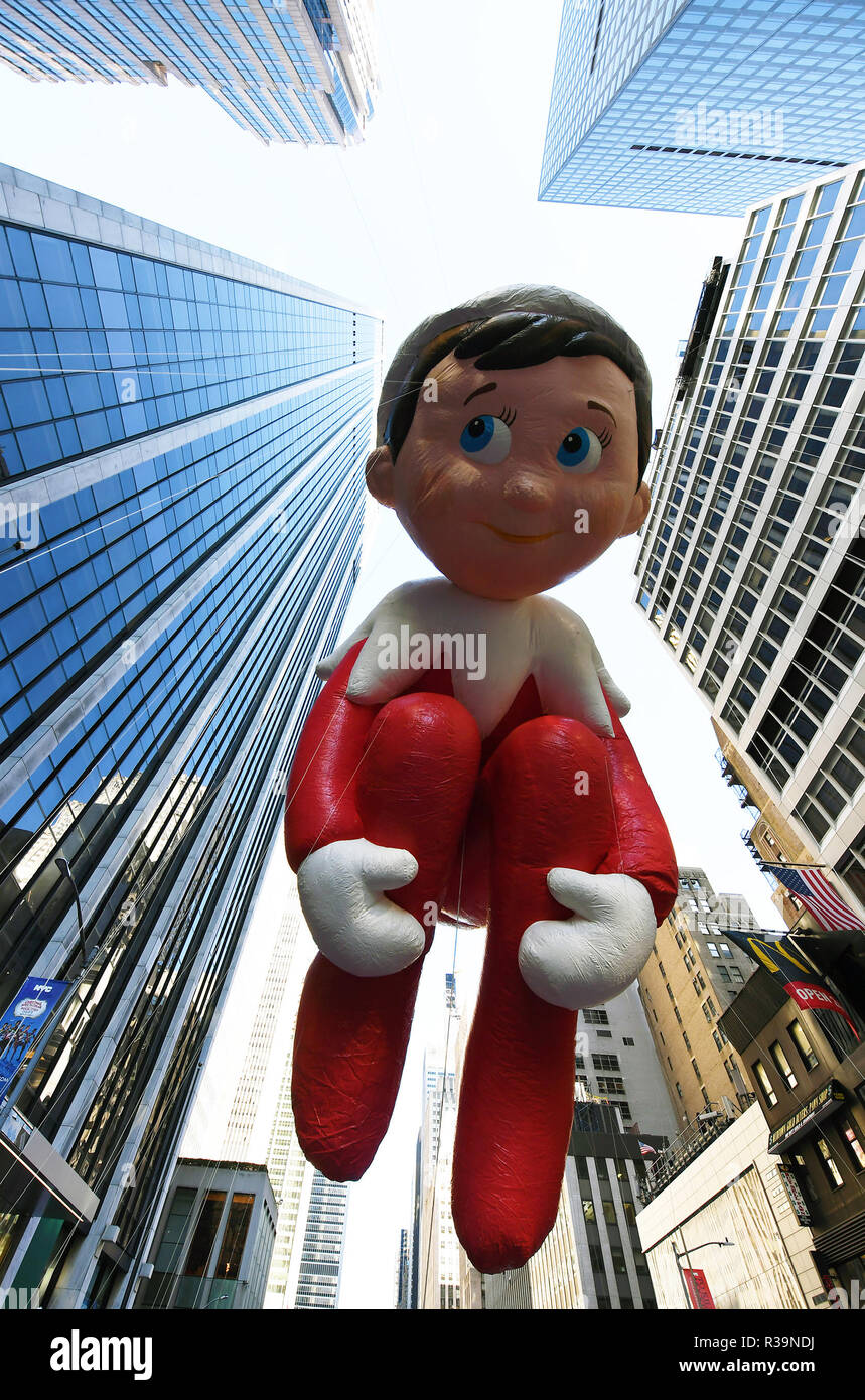 New York, USA. 22nd Nov, 2018. The balloon of the Elf on the Shelf is ...