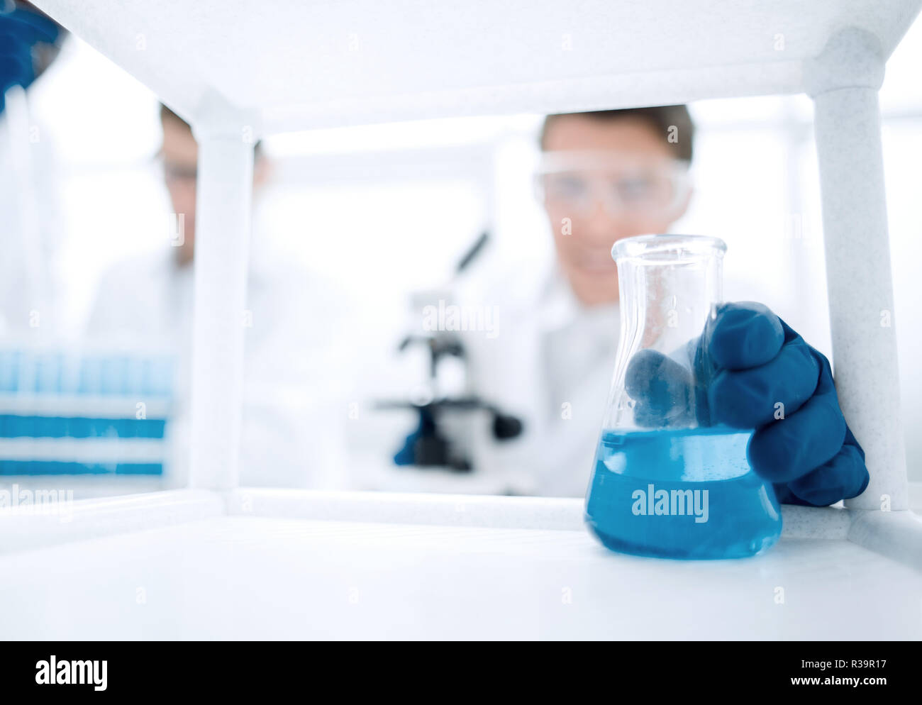 group of microbiologists in the workplace in the laboratory Stock Photo ...