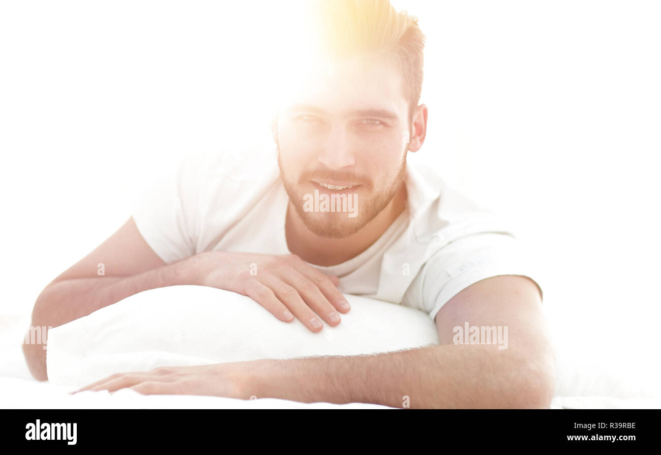 closeup.background image of a man resting at home Stock Photo - Alamy