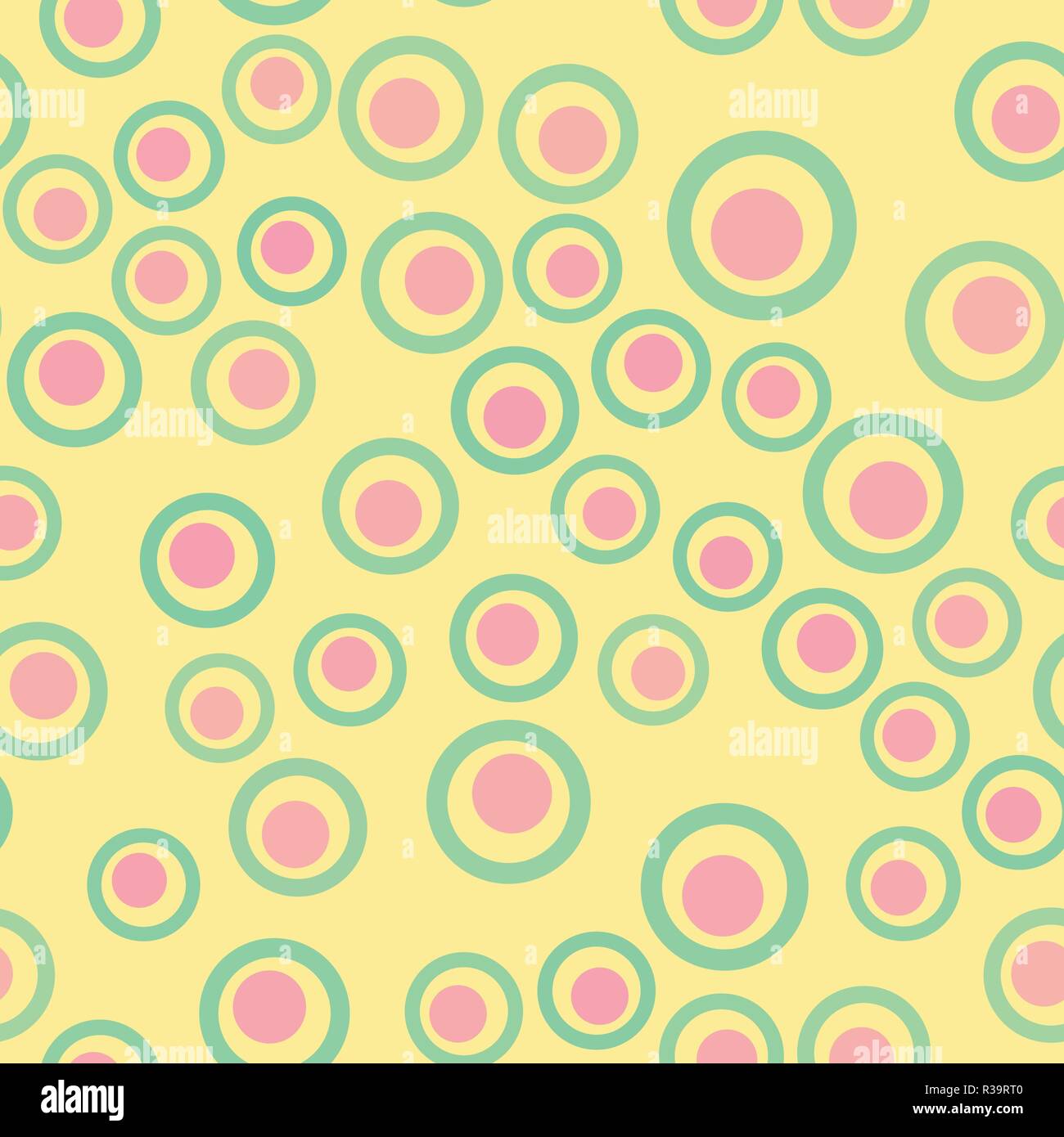 Pink And Yellow Abstract circle geometric pattern design seamless ...