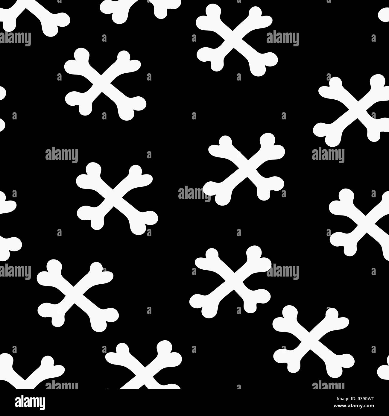 Day of The Dead Mexican cartoon Crossbones seamless tile. Vector ...