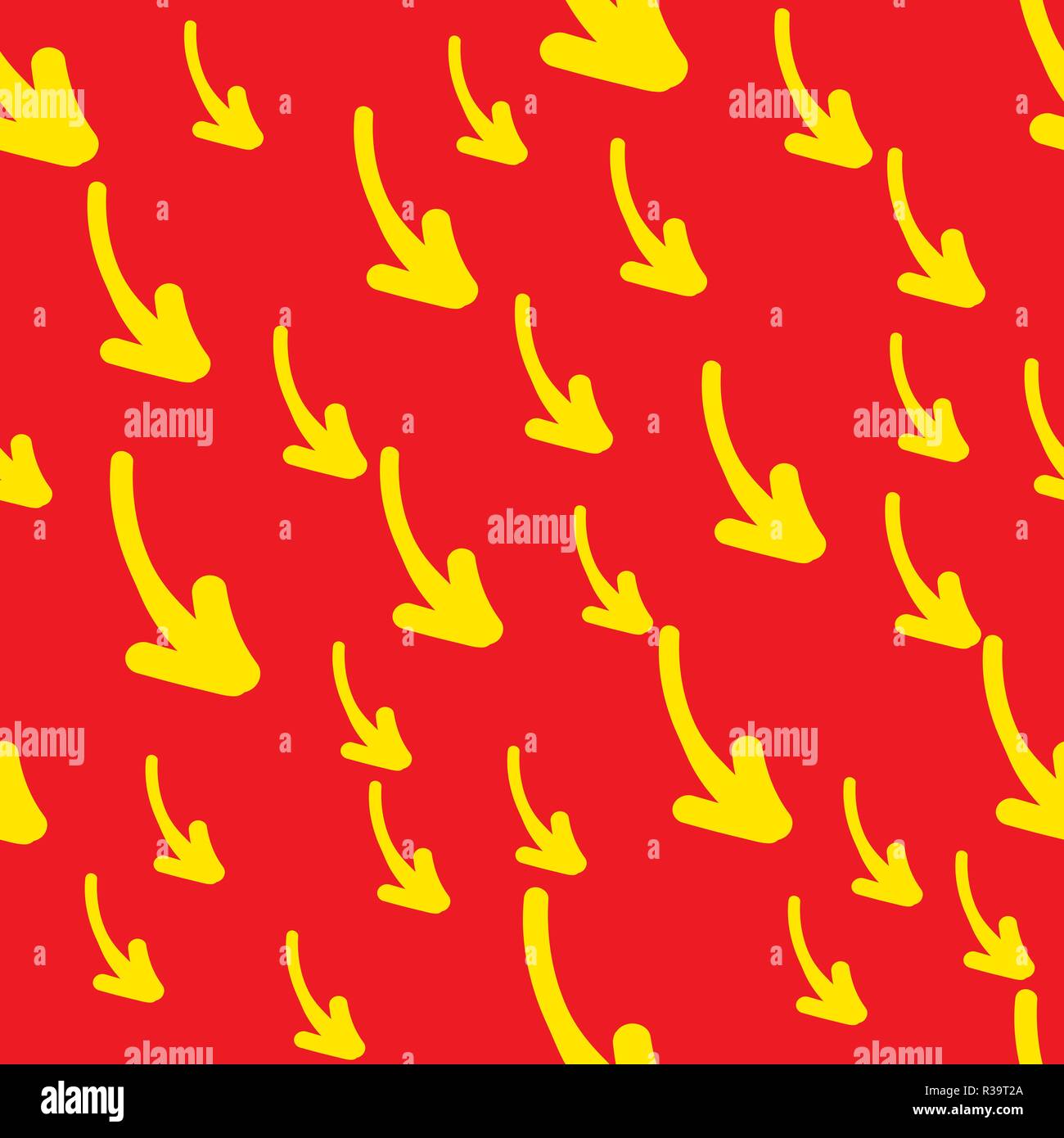 Seamless hand drawn geometric pattern with yellow arrows. Vector trendy ...