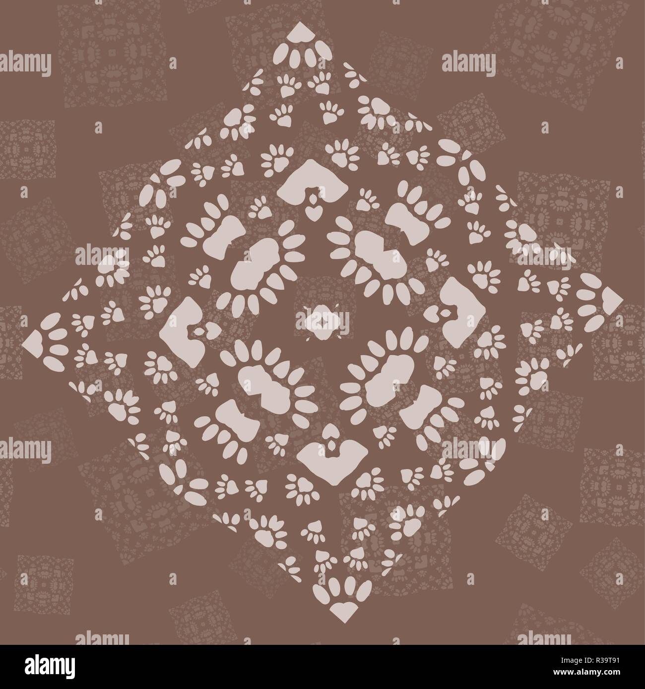 Seamless Textile Pattern In Brown Color In Native American Style Stock ...