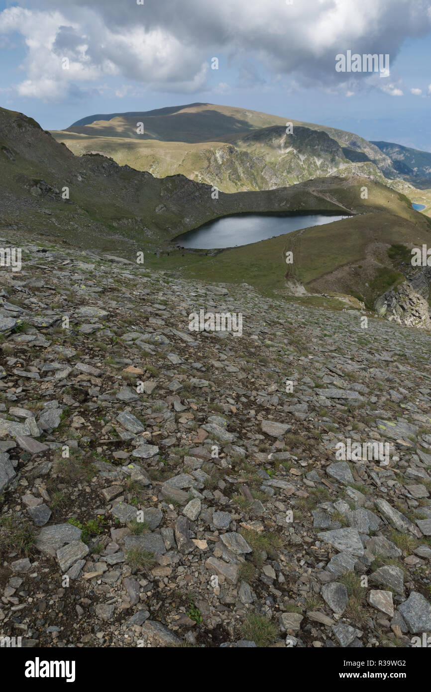 Summer view of The Tear lake, Rila Mountain, The Seven Rila Lakes ...