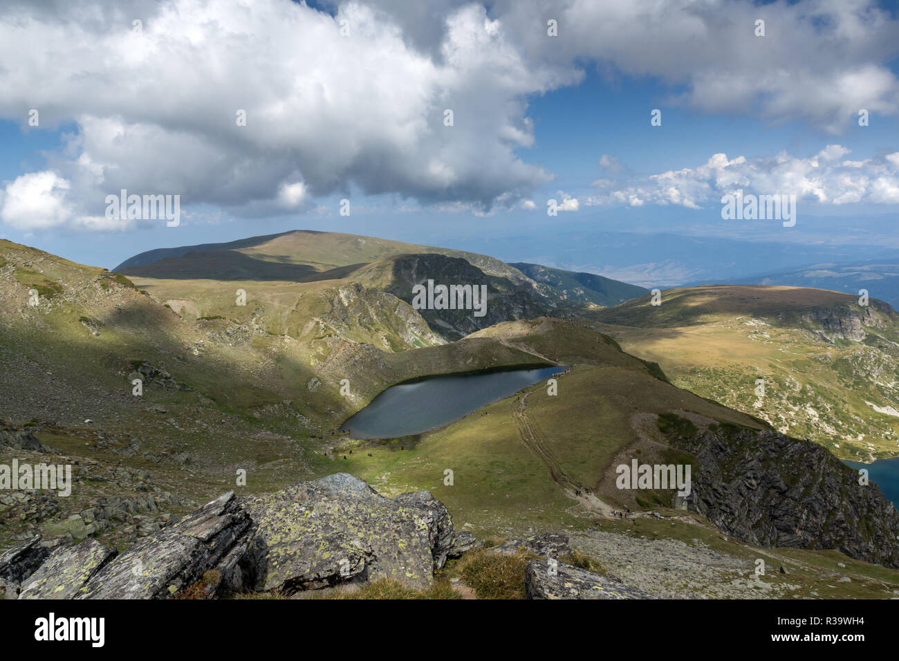 Summer view of The Kidney Lake, Rila Mountain, The Seven Rila Lakes ...