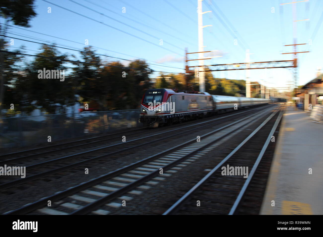 Amtrak 642 Veterans Unit at Southport, CT Stock Photo - Alamy