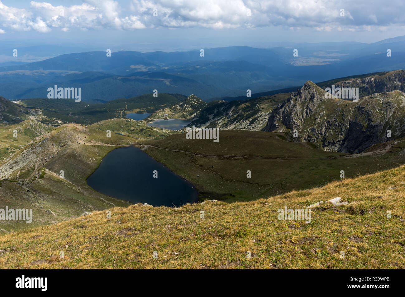 Summer view of The Tear lake, Rila Mountain, The Seven Rila Lakes ...