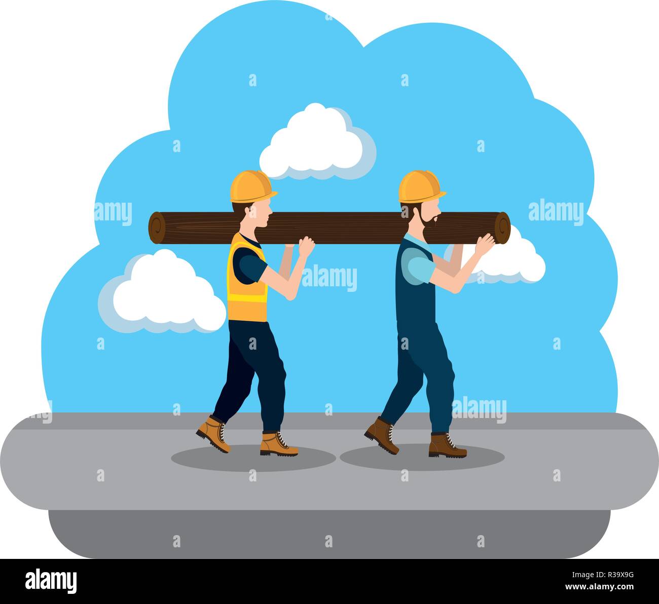 builders construction working scene vector illustration design Stock ...