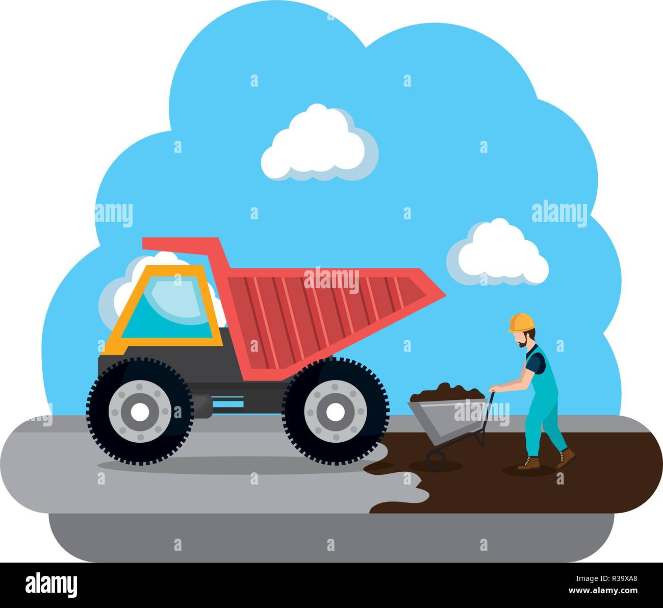 Dump truck clipart Stock Vector Images - Alamy