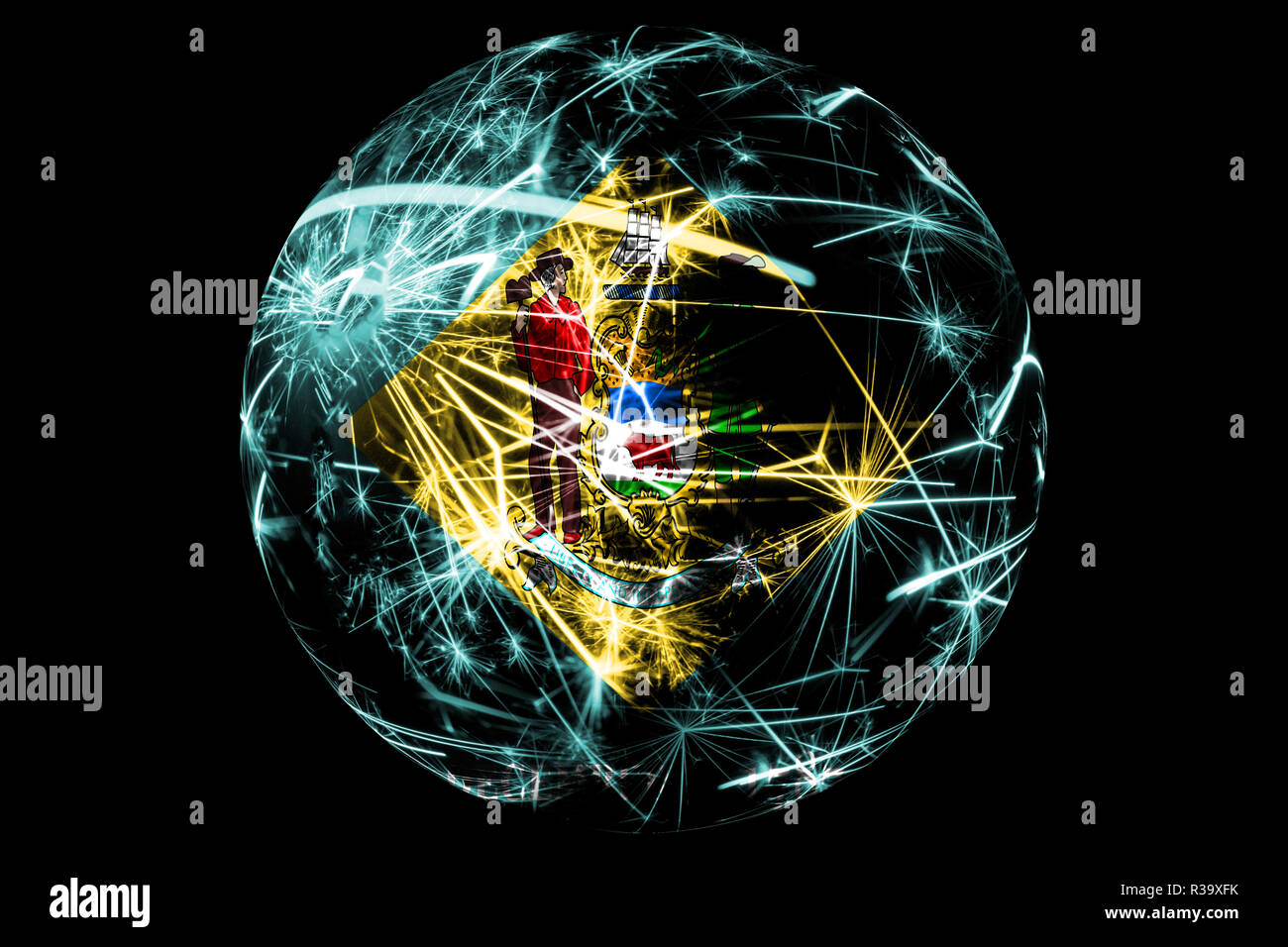 Football ball delaware flag hi-res stock photography and images - Alamy