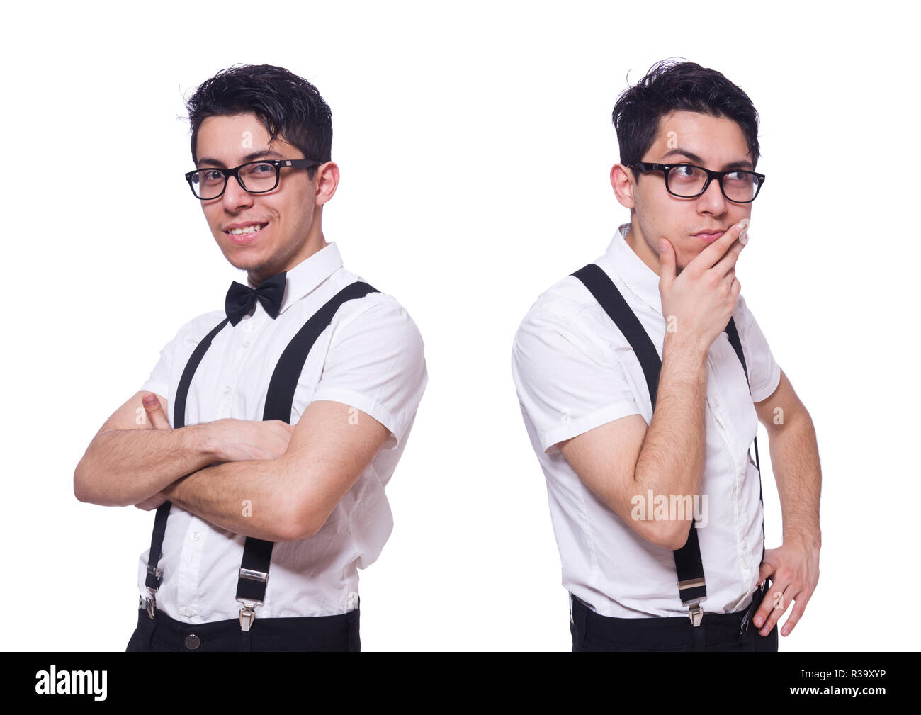 Funny man isolated on the white Stock Photo - Alamy