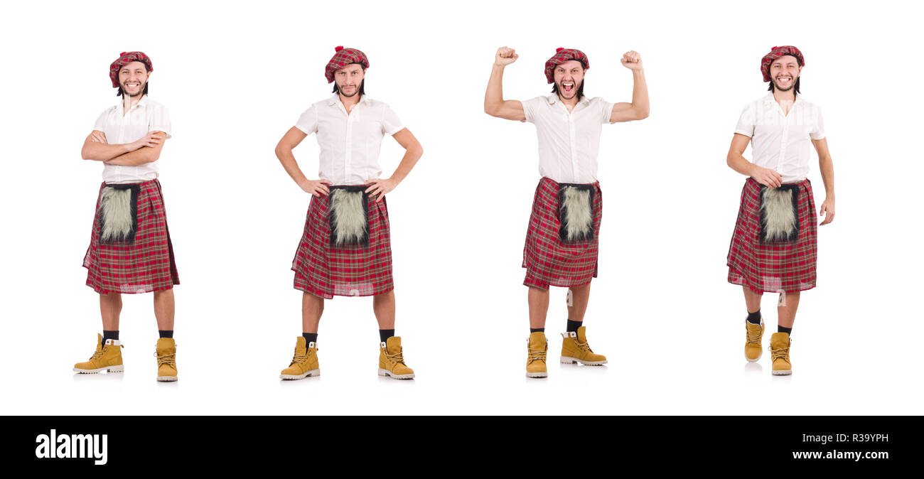 Happy Scotsman isolated on white Stock Photo - Alamy