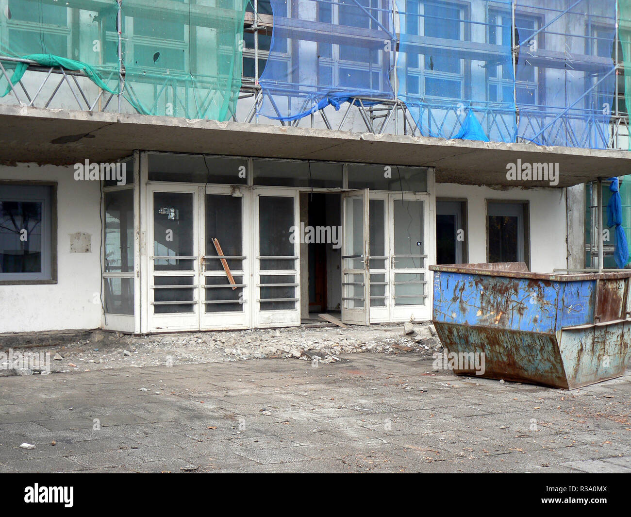 construction site with waste containers for construction waste Stock ...