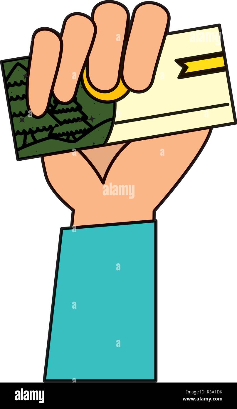 hand with merry christmas card Stock Vector Image & Art - Alamy