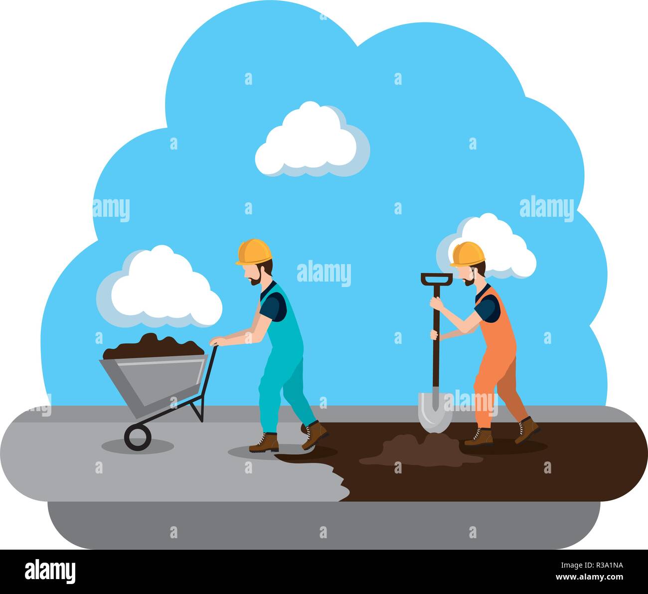 builders construction working scene Stock Vector Image & Art - Alamy