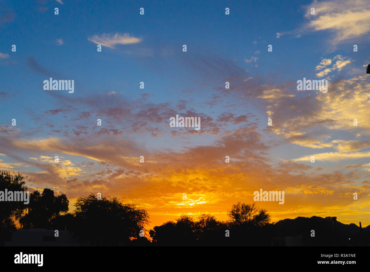 Sunset in Arizona with beautiful colors Stock Photo - Alamy