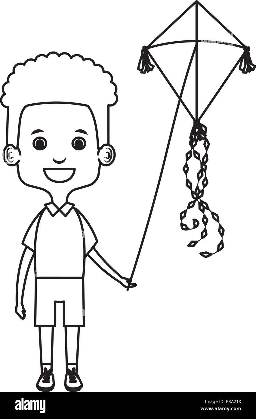 Boy flying kite Cut Out Stock Images & Pictures - Alamy