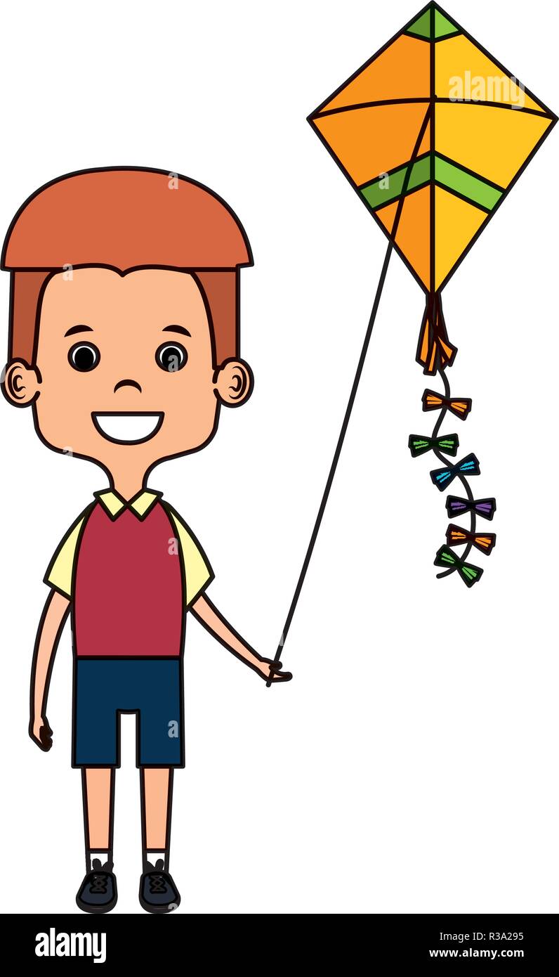 Boy flying kite Cut Out Stock Images & Pictures - Alamy