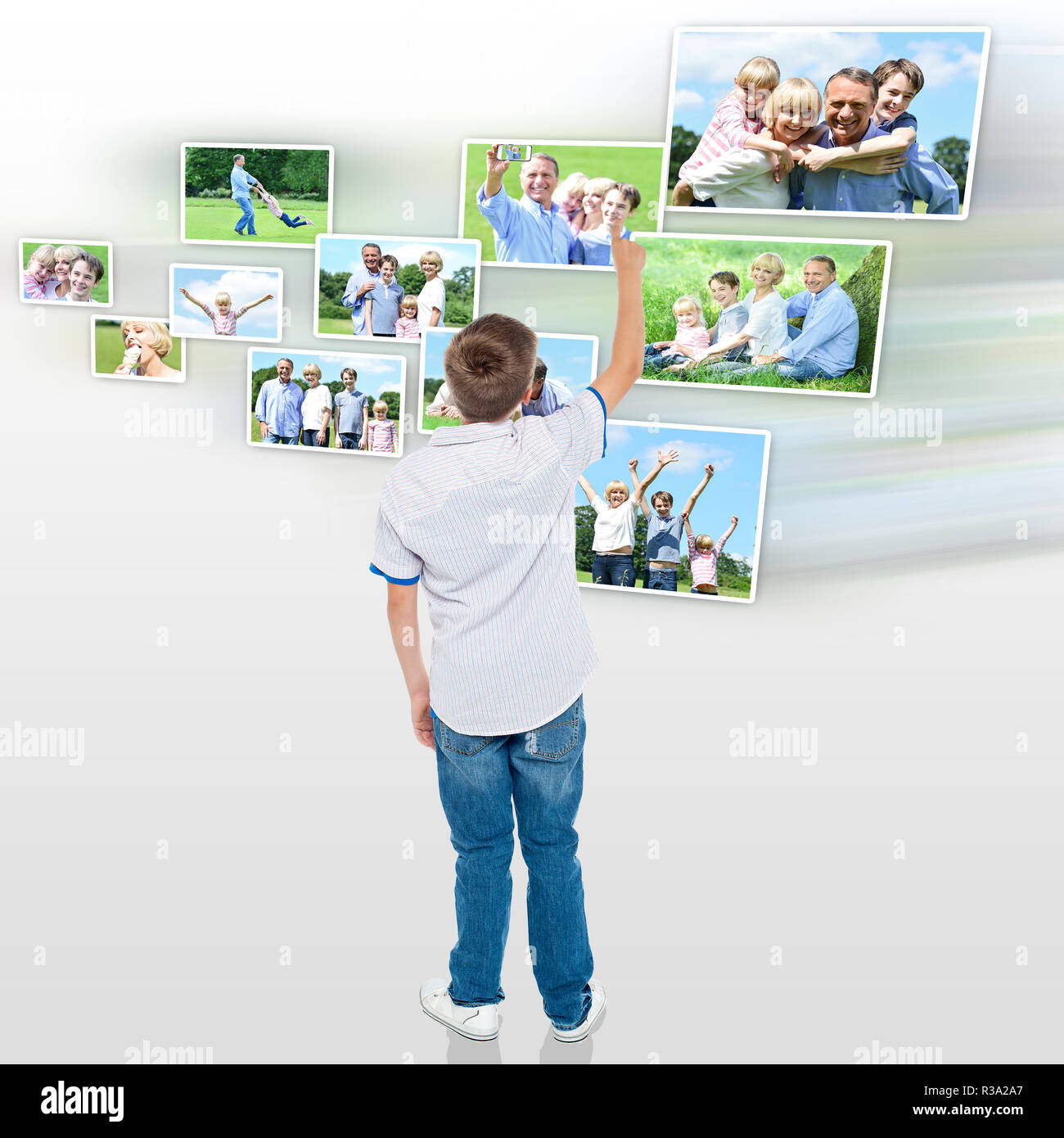 Laptop screen boy looking back view hi-res stock photography and images ...