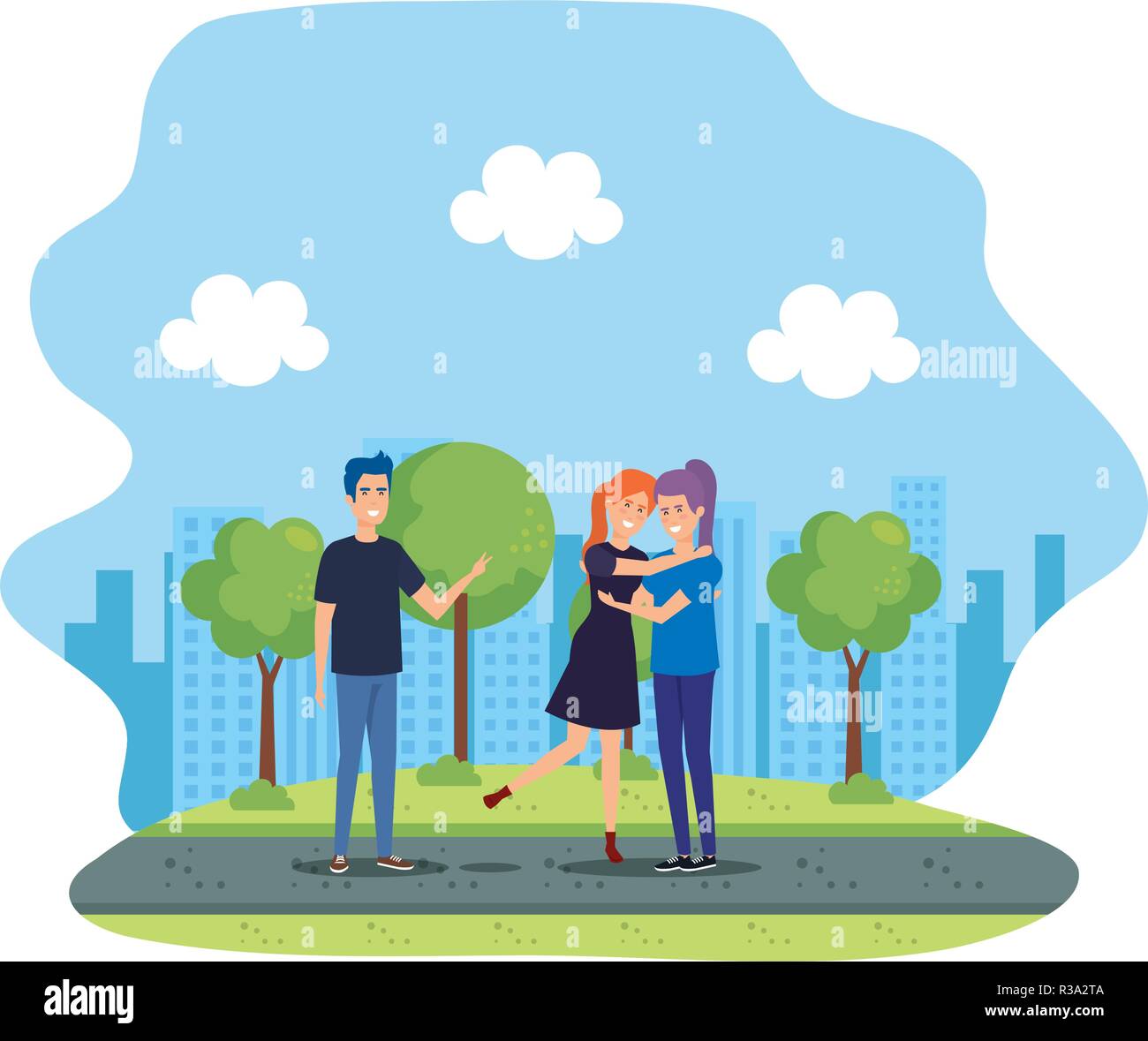 group of people in the field characters Stock Vector Image & Art - Alamy