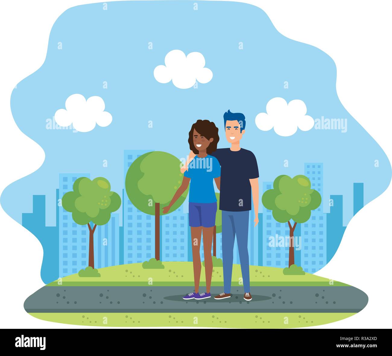 couple in the park characters Stock Vector Image & Art - Alamy