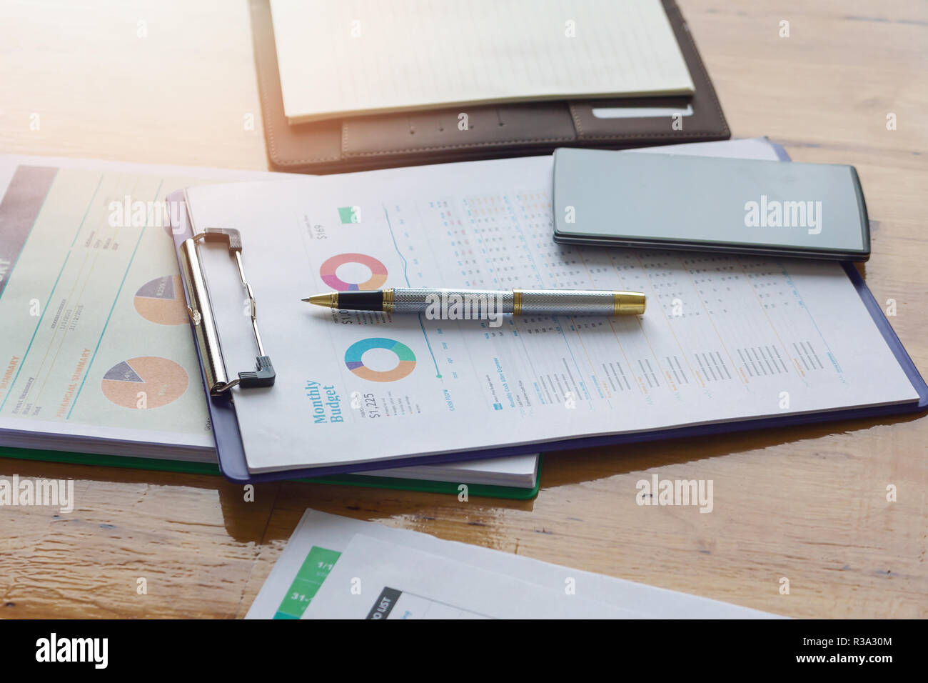 Business and finance concept of office working, Analysis chart on ...