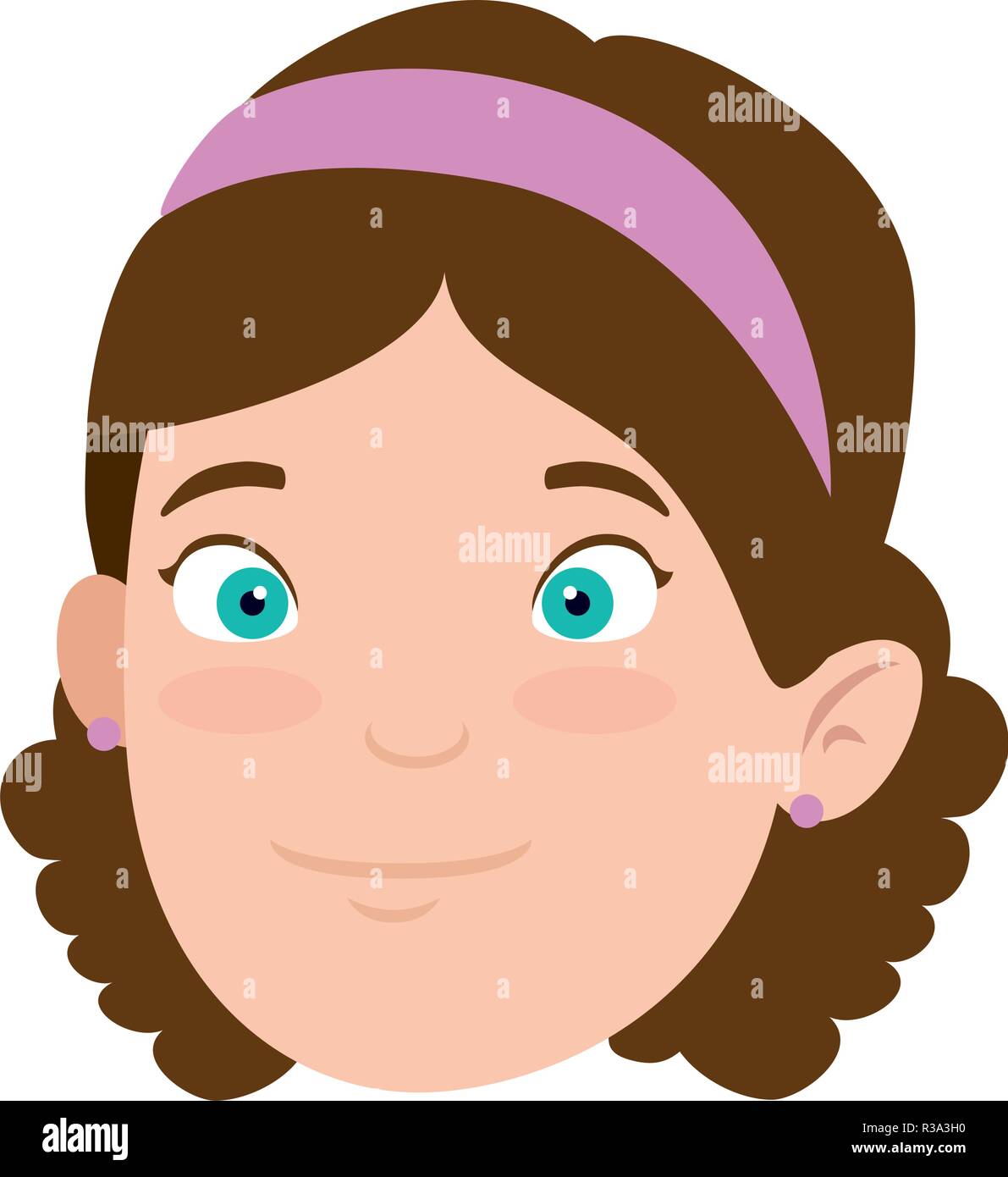 beautiful little girl head character Stock Vector Image & Art - Alamy