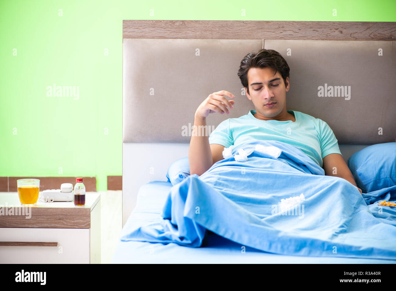 Man suffering from sleeping disorder and insomnia Stock Photo - Alamy