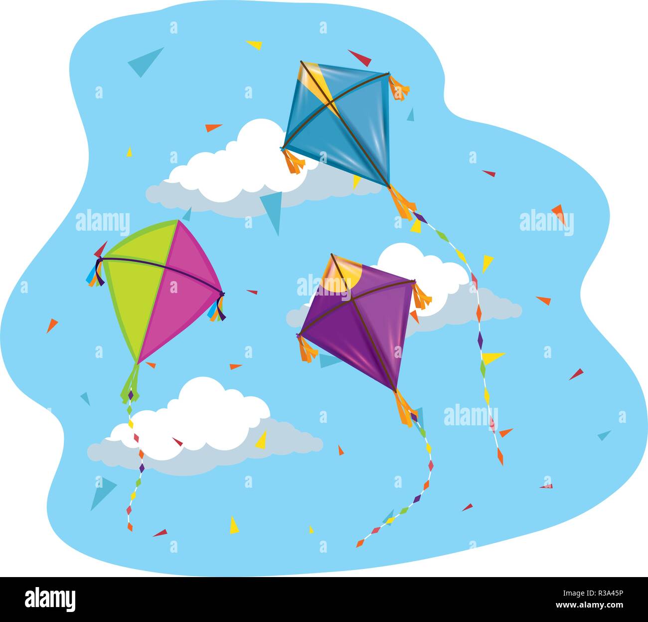 Kites in flight Stock Vector Images - Alamy