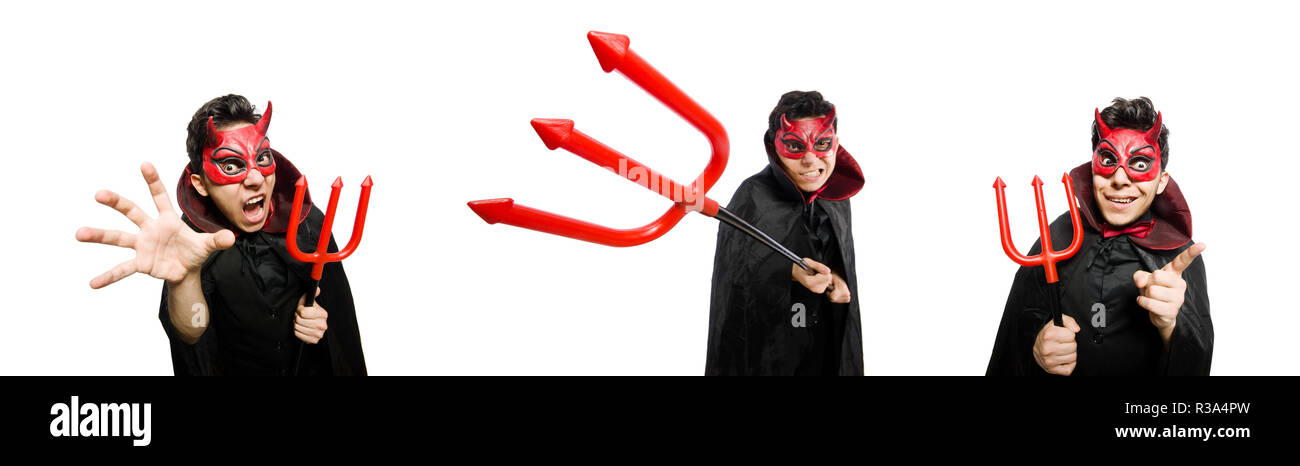 Funny devil isolated on the white background Stock Photo - Alamy