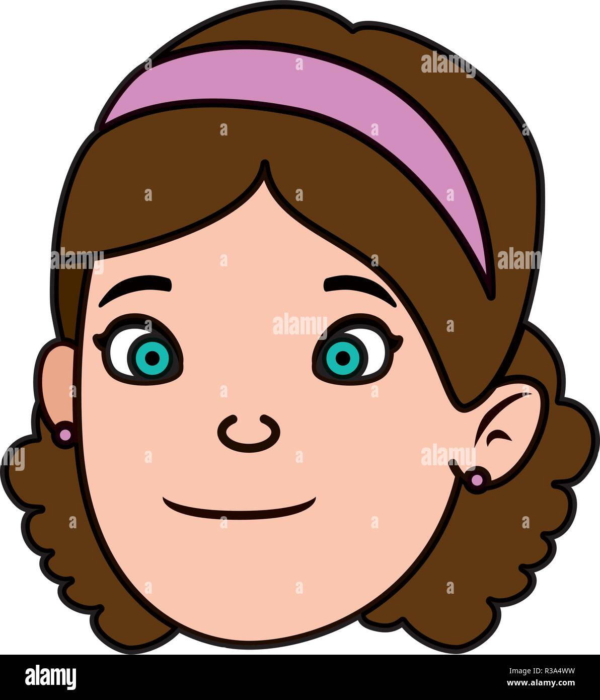 beautiful little girl head character Stock Vector Image & Art - Alamy