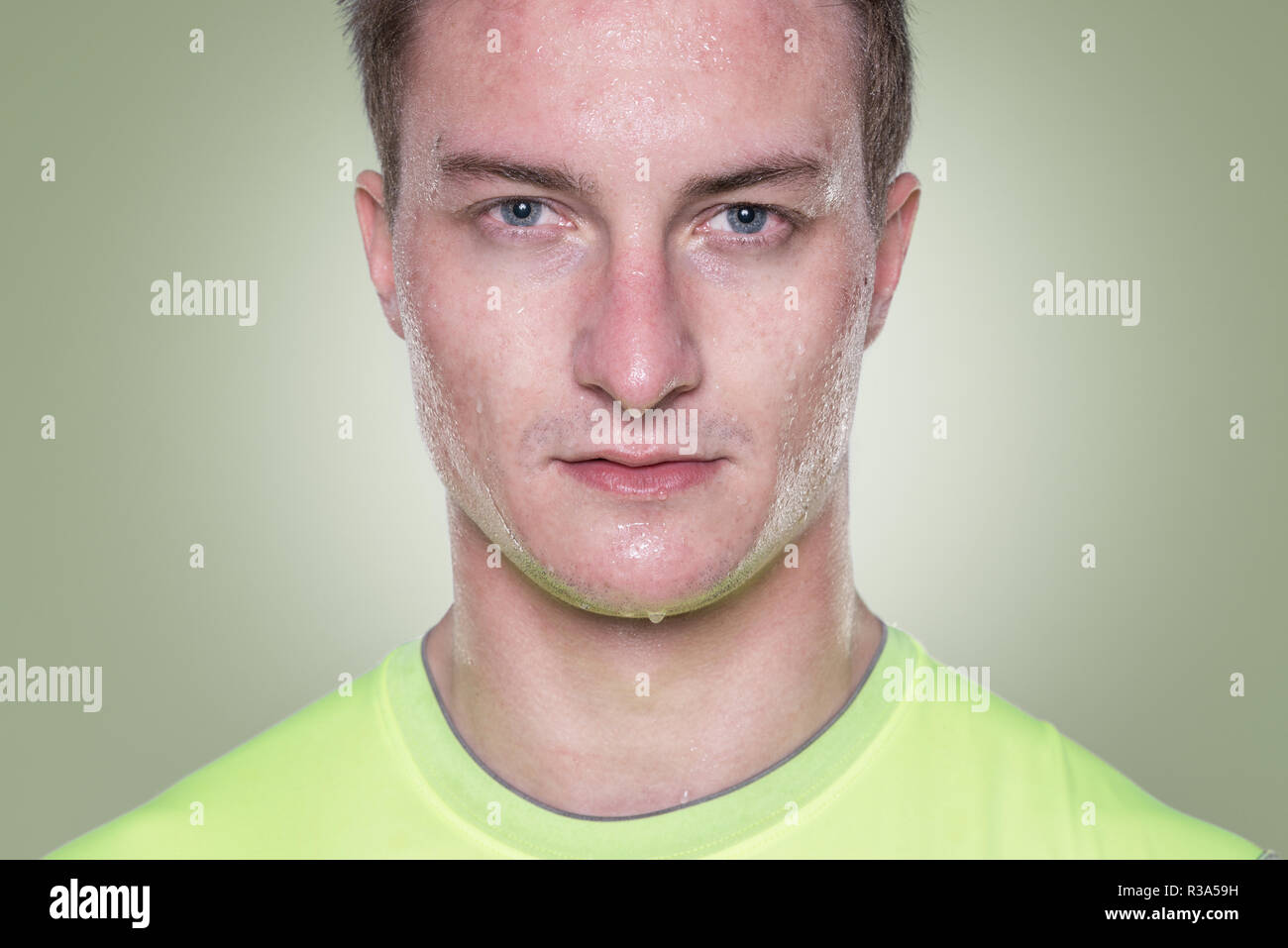 Perspiring man face hi-res stock photography and images - Alamy