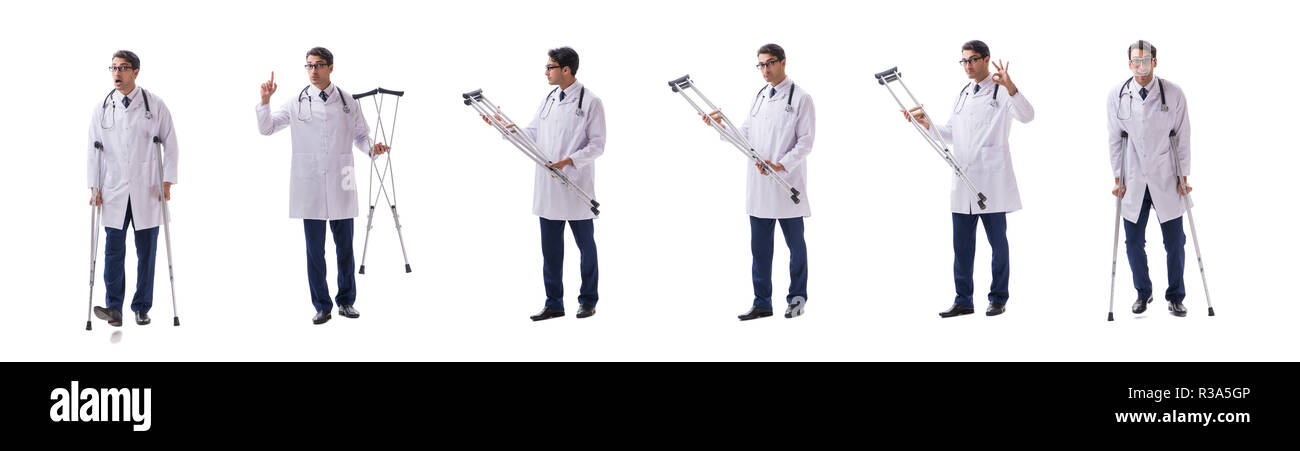 Young doctor physician standing walking isolated on white background ...